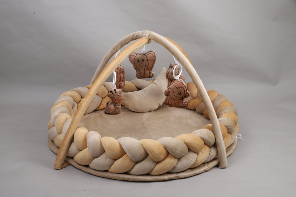 Kudos Cozy Braided Baby Play Gym with Safari Animal Toys – Kudos Kids ...
